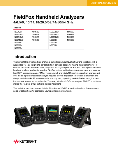 For Sale: Keysight Used N9917B FieldFox Handheld Microwave Analyzer, 18 ...